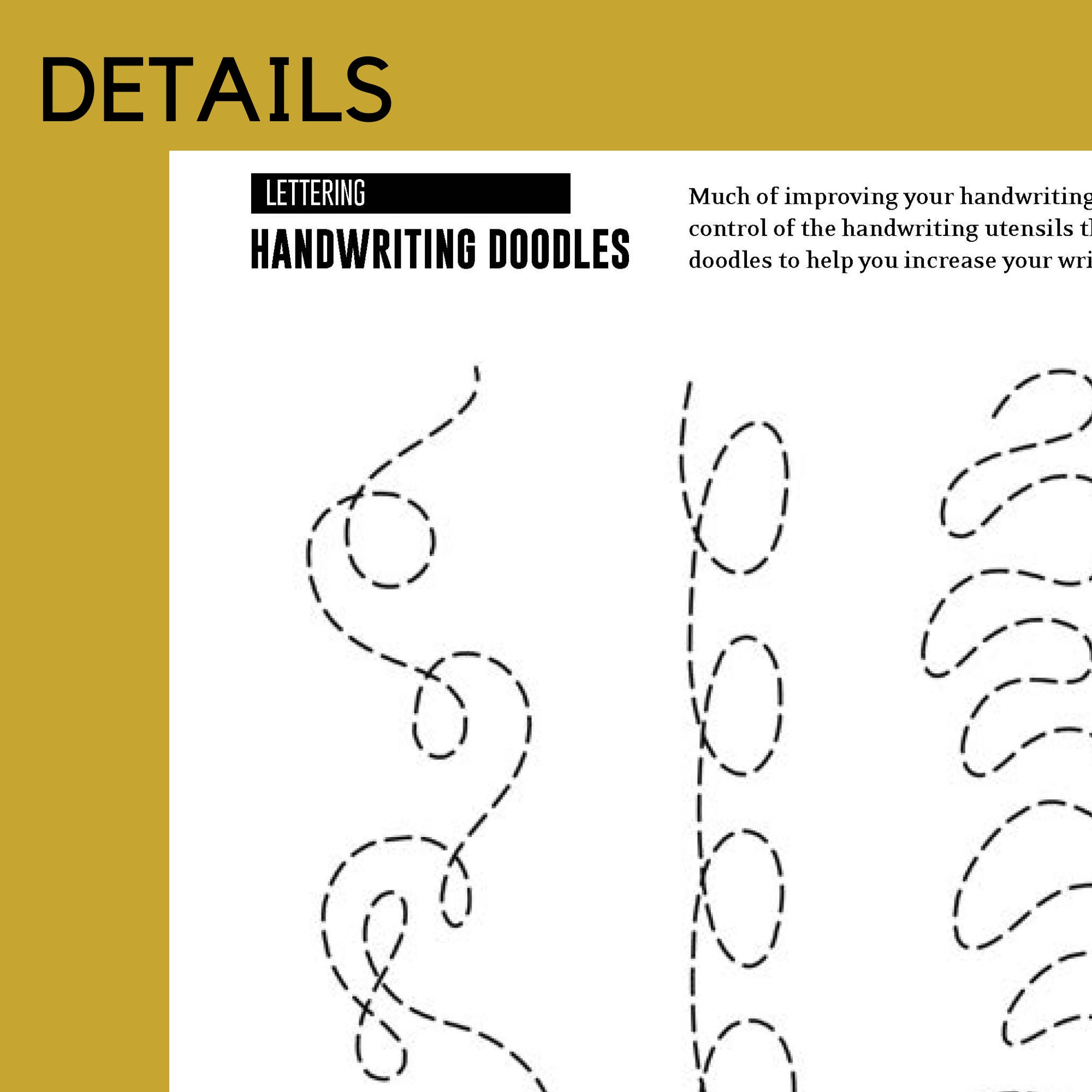 Printable Handwriting Control Practice Worksheet PDF // Digital ...