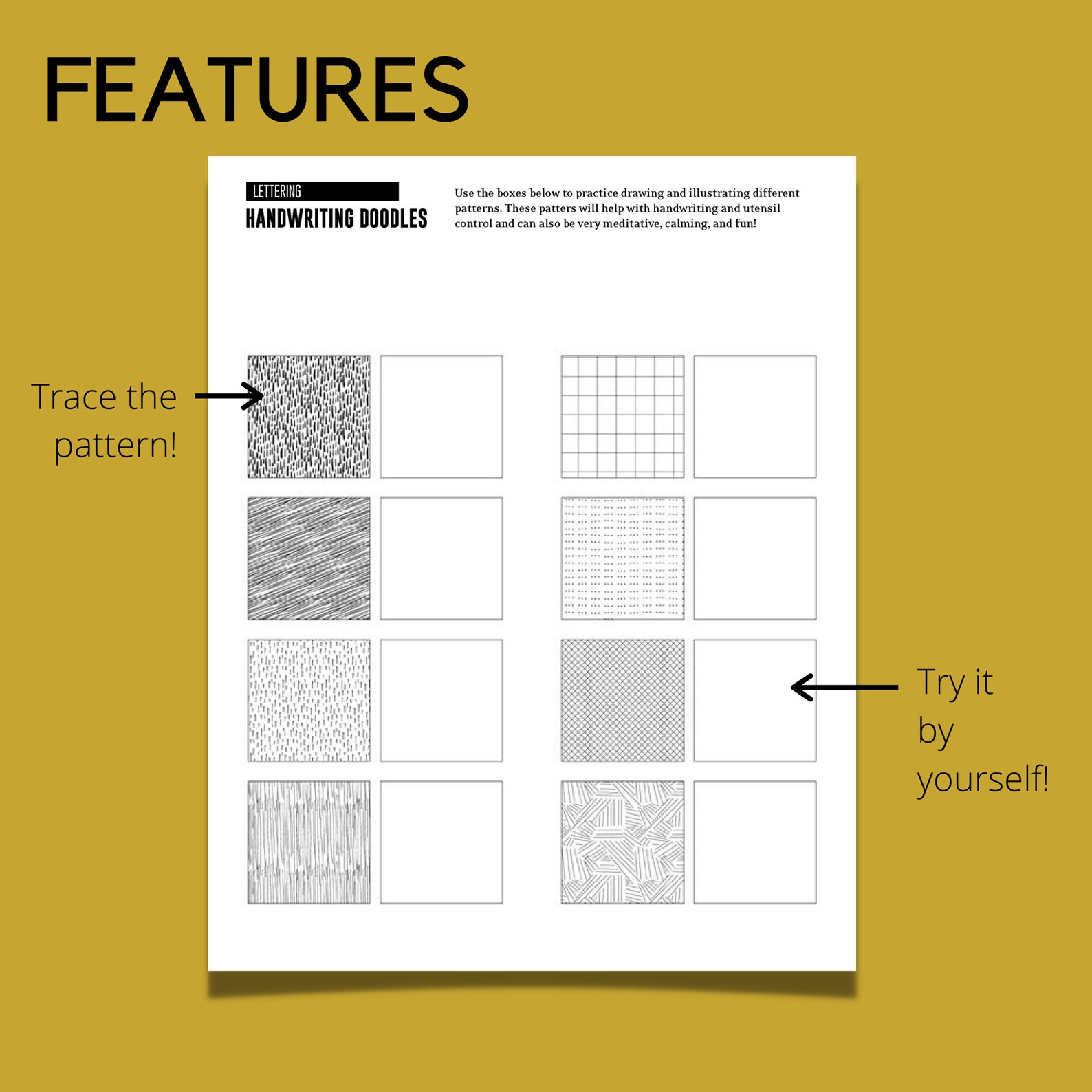 Printable Handwriting Control Practice Worksheet PDF // Digital ...