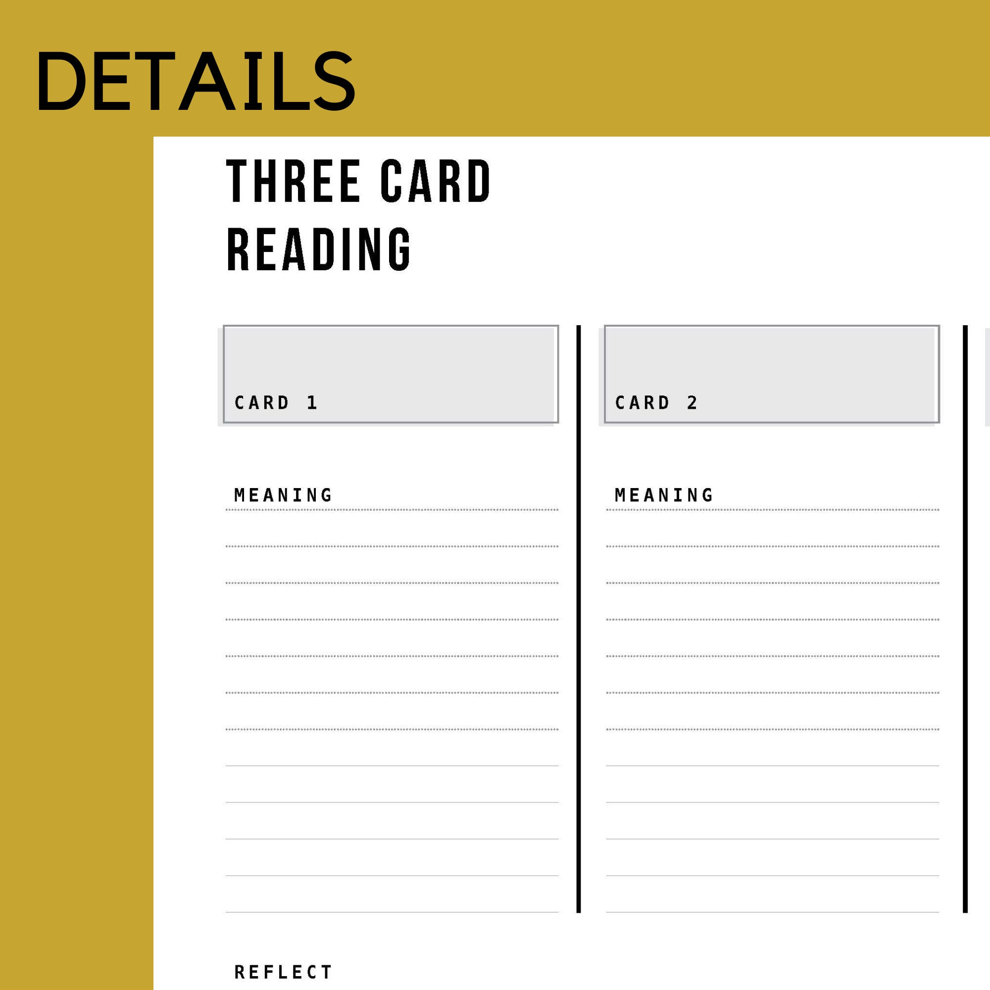 Tarot Card Reading Journal Pages // Tarot Deck Readings // Digital ...