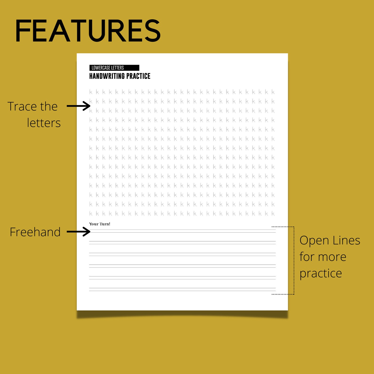 Printable Minimalistic Lowercase Letter Worksheet for Handwriting ...