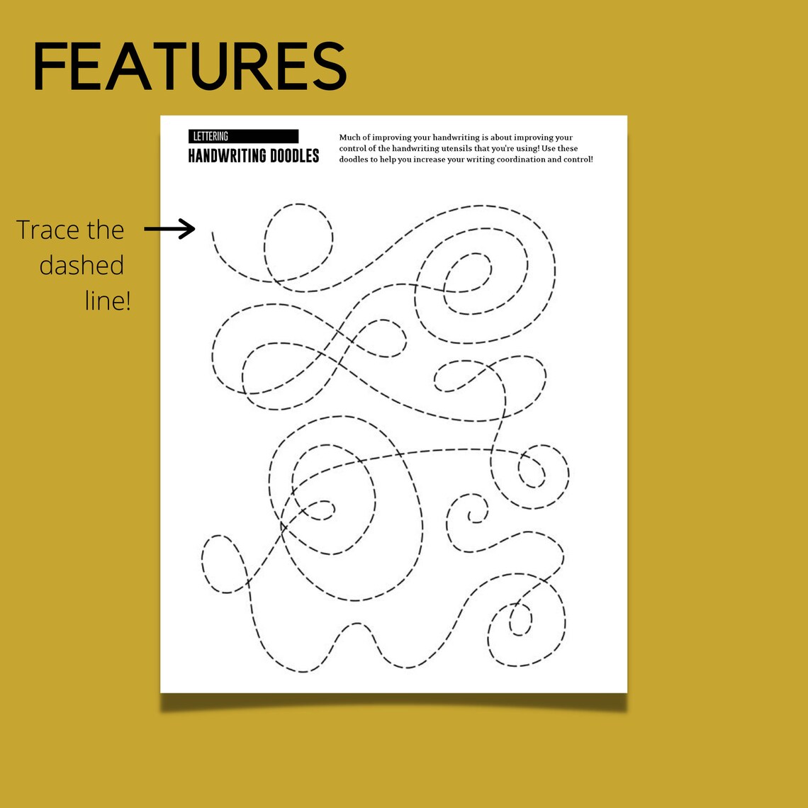 Printable Handwriting Control Practice Worksheet PDF // Digital ...