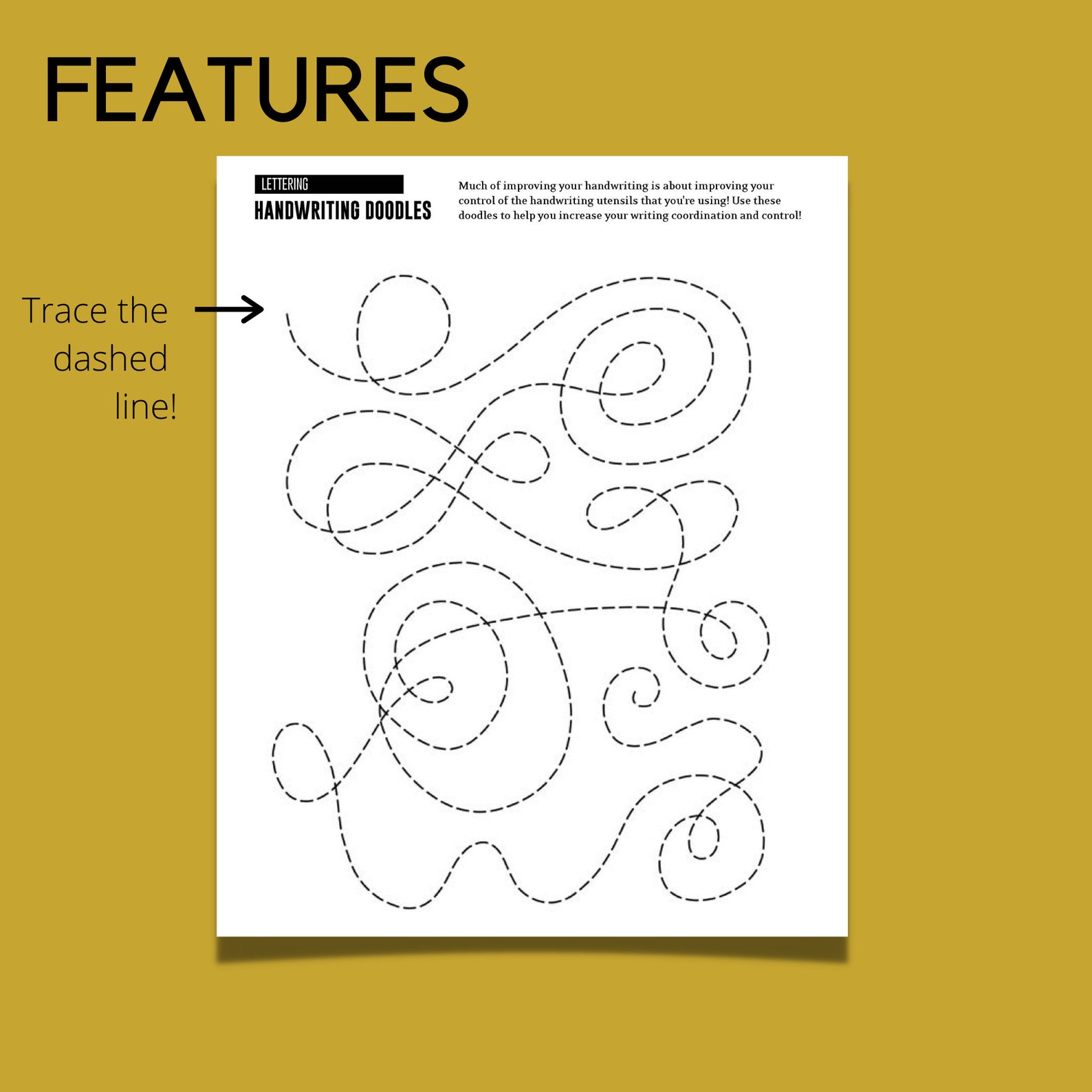 Printable Handwriting Control Practice Worksheet PDF // Digital ...