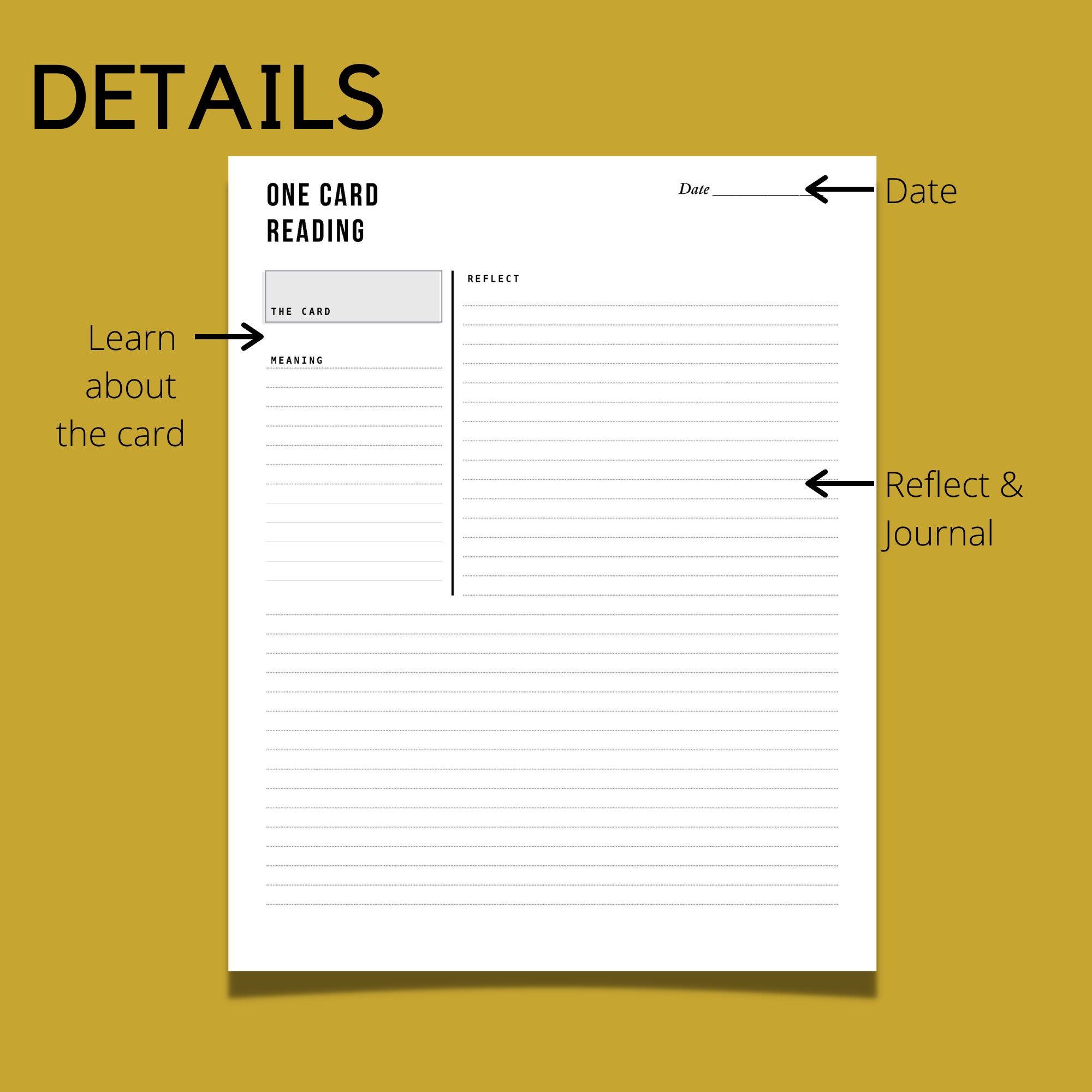 Tarot Card Reading Journal Pages // Tarot Deck Readings // Digital ...