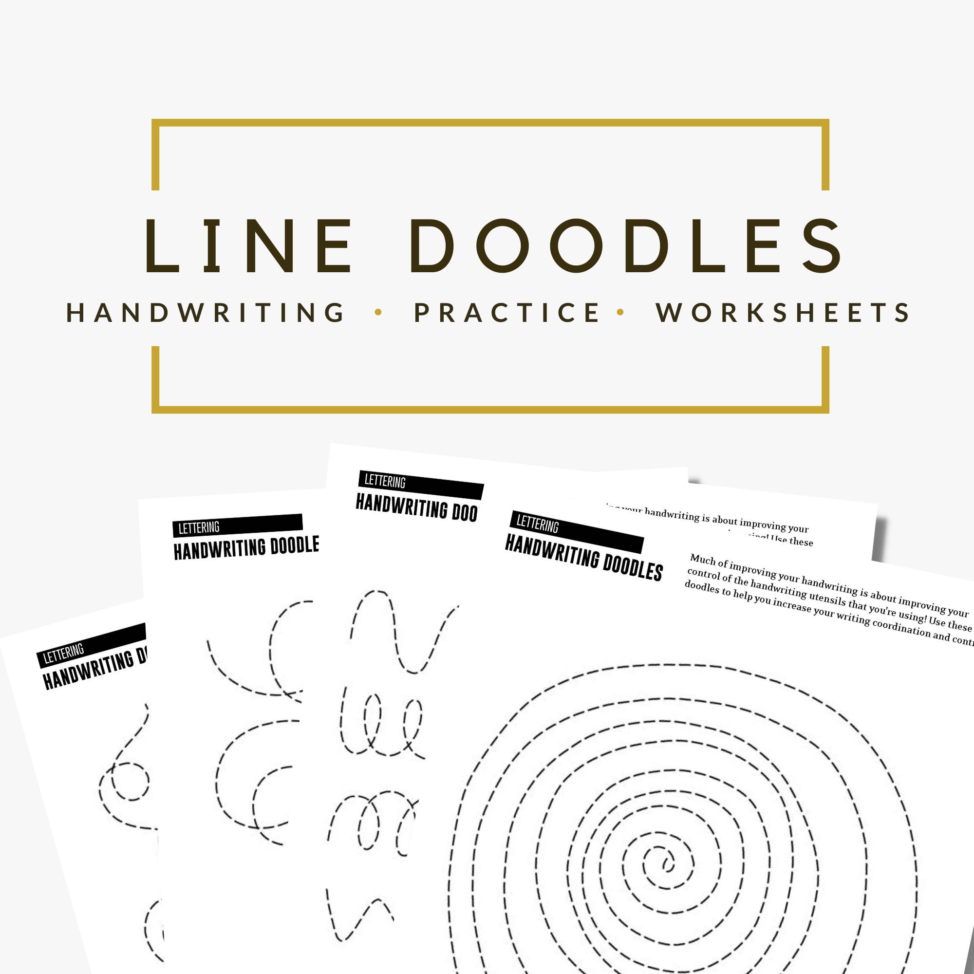 Printable Handwriting Control Practice Worksheet PDF // Digital ...
