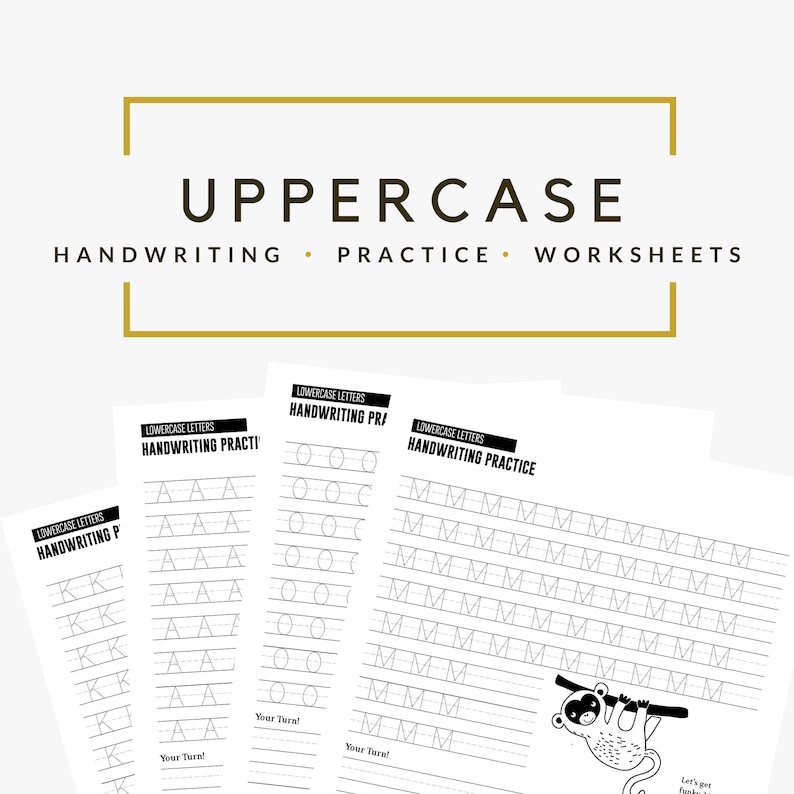 Printable Uppercase Letters Handwriting Practice Worksheet With ...