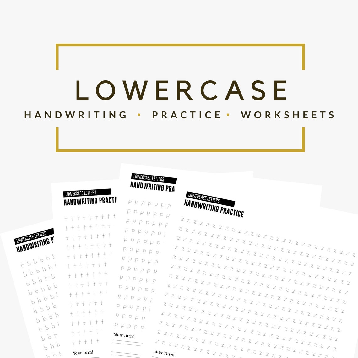 Printable Minimalistic Lowercase Letter Worksheet for Handwriting ...