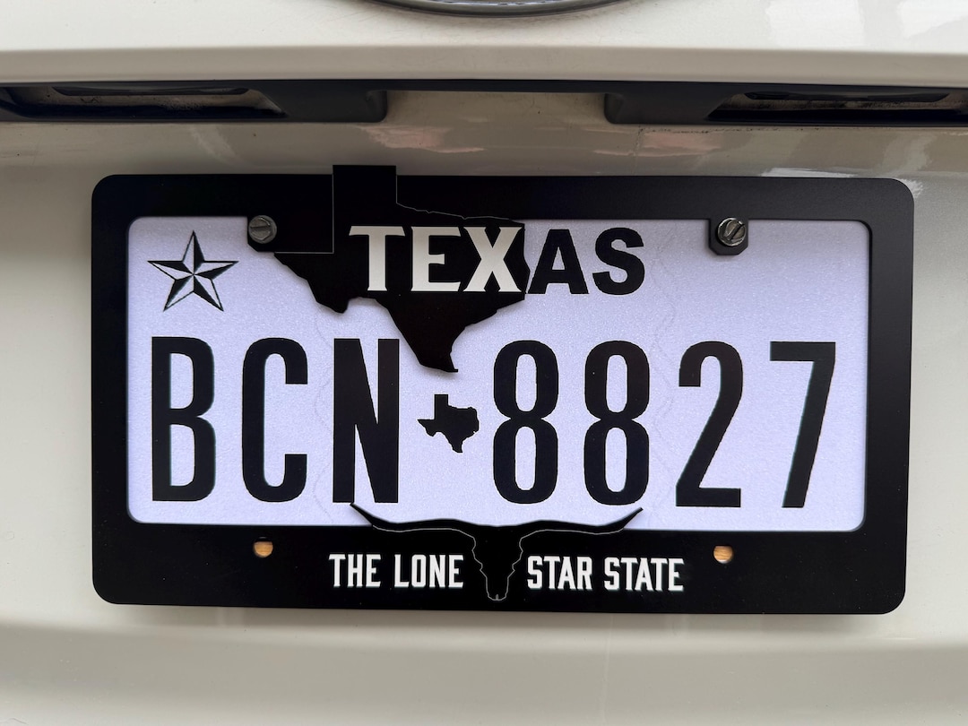 Texas License Plate Frame: Anodized Black Aluminum - Etsy