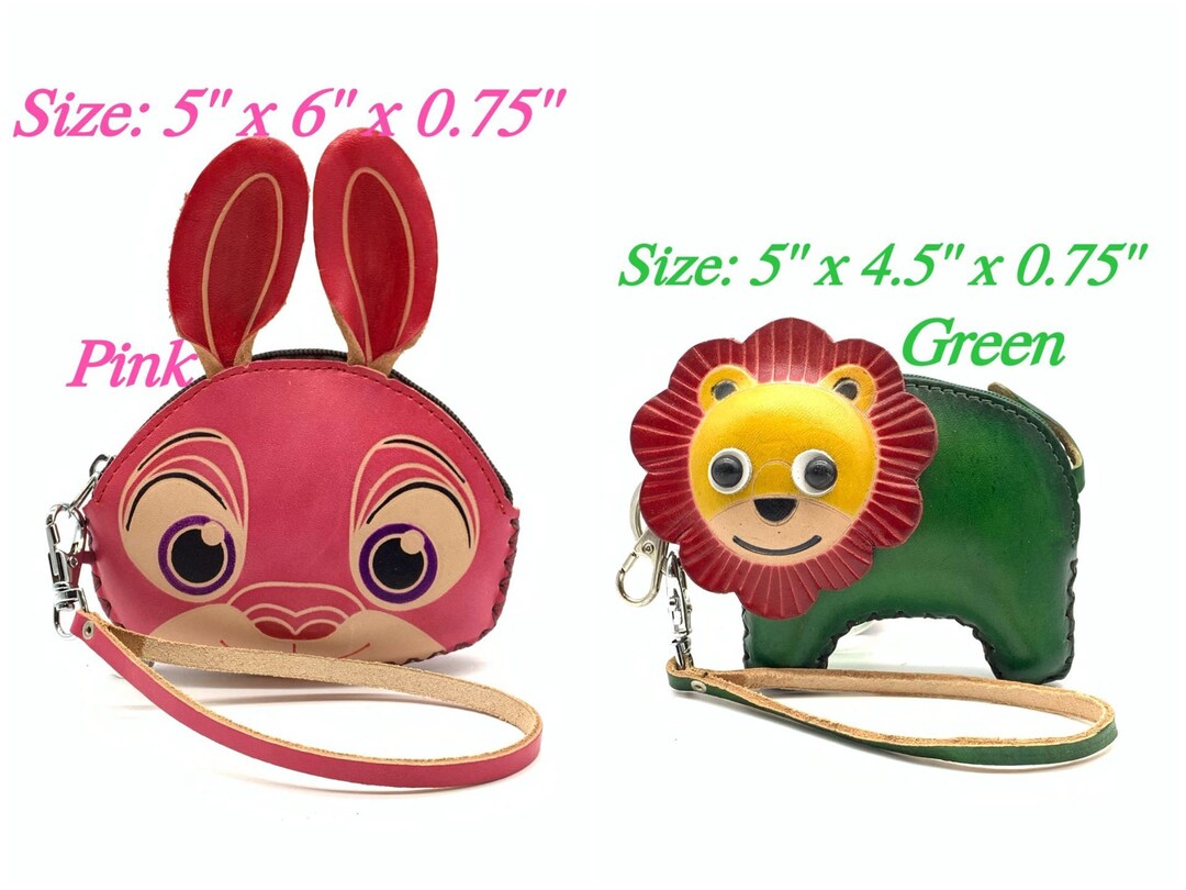 Vintage Genuine Leather 3D Animal Rabbit or Lion Coin Purse - Etsy