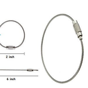 11pack Colored Nylon Coated Stainless Steel Wire Keychains 1.5mm X ...