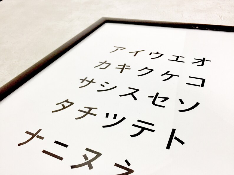 Japanese Alphabet Poster Katakana Interior Art / Simple - Etsy