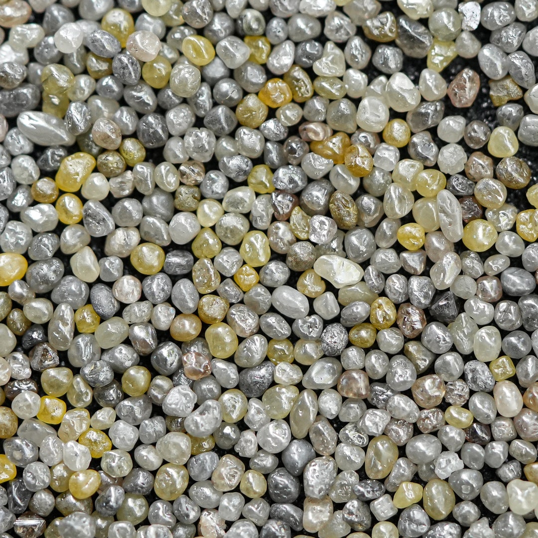 Natural Yellow Raw Diamond, African Congo River Loose Diamond, Grey ...