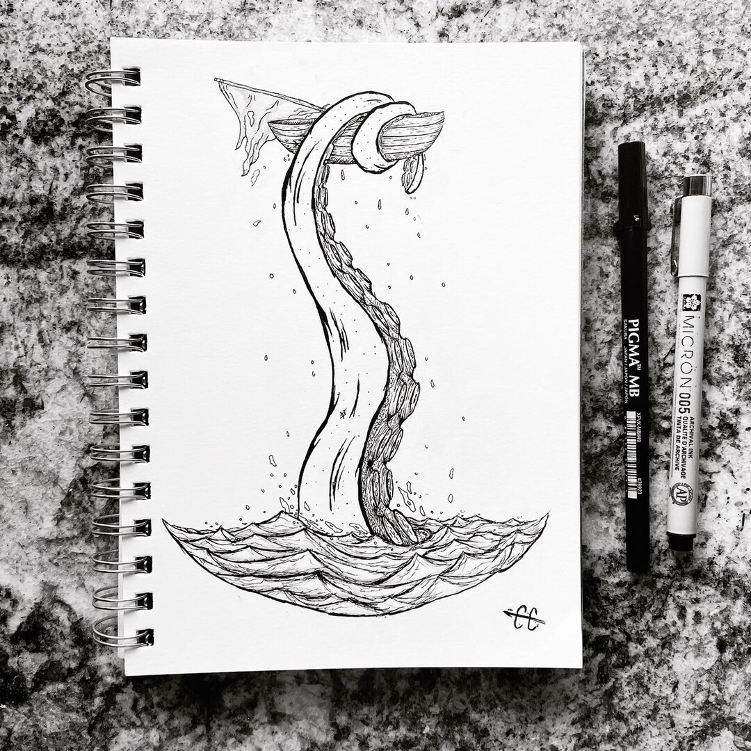 The Kraken Art Print | Kraken Sketch | High Quality Print - Etsy