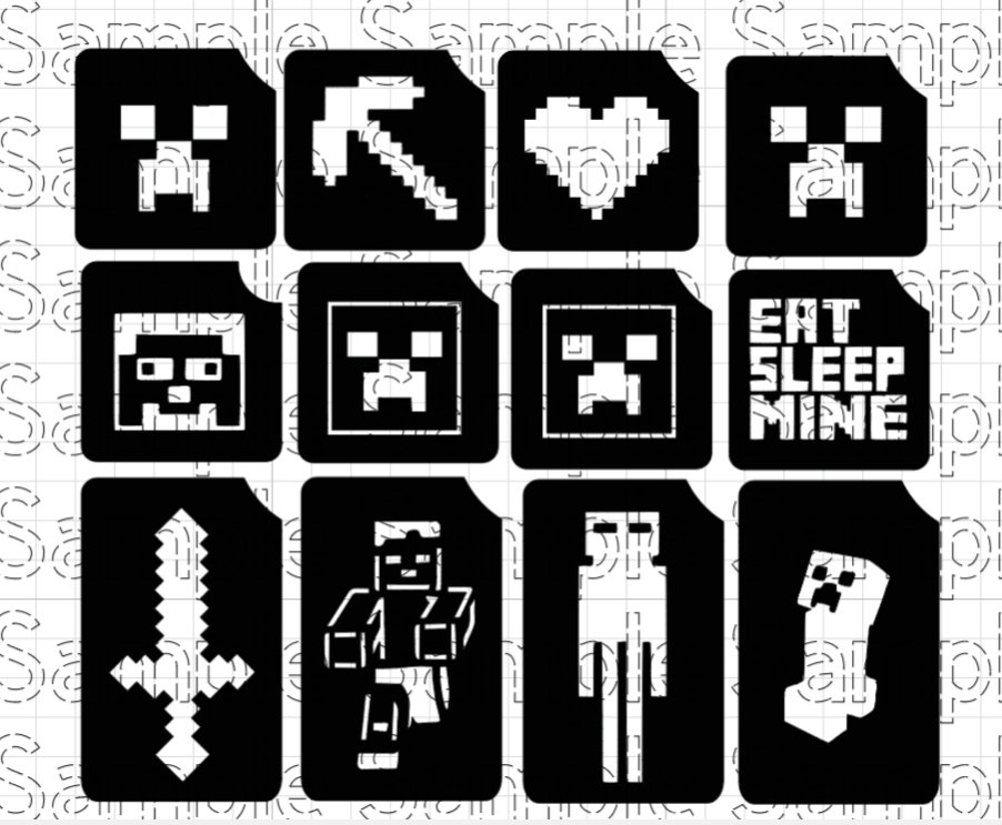 MINECRAFT Glitter Tattoo MINECRAFT Set 1 40pcs - Etsy