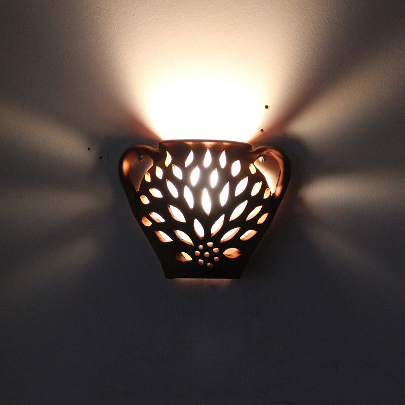 Terracotta Wall Sconce - Etsy