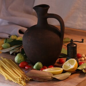 High Wind Flamed Dark Terracotta Water Pitcher - Etsy