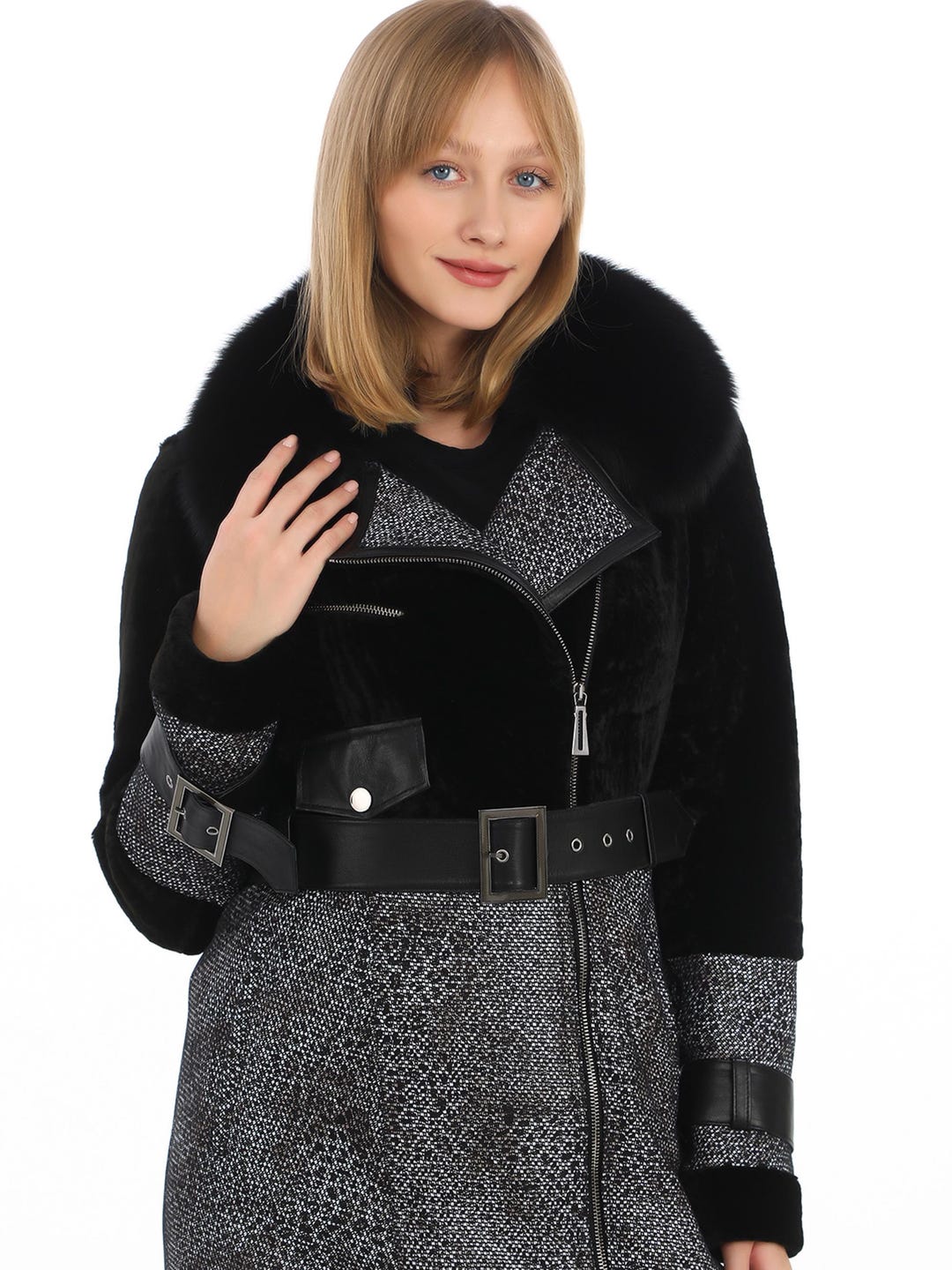 Spanish Lamb Shearling Sheepskin Women’s Trenchcoat, Plus Sizes up to ...