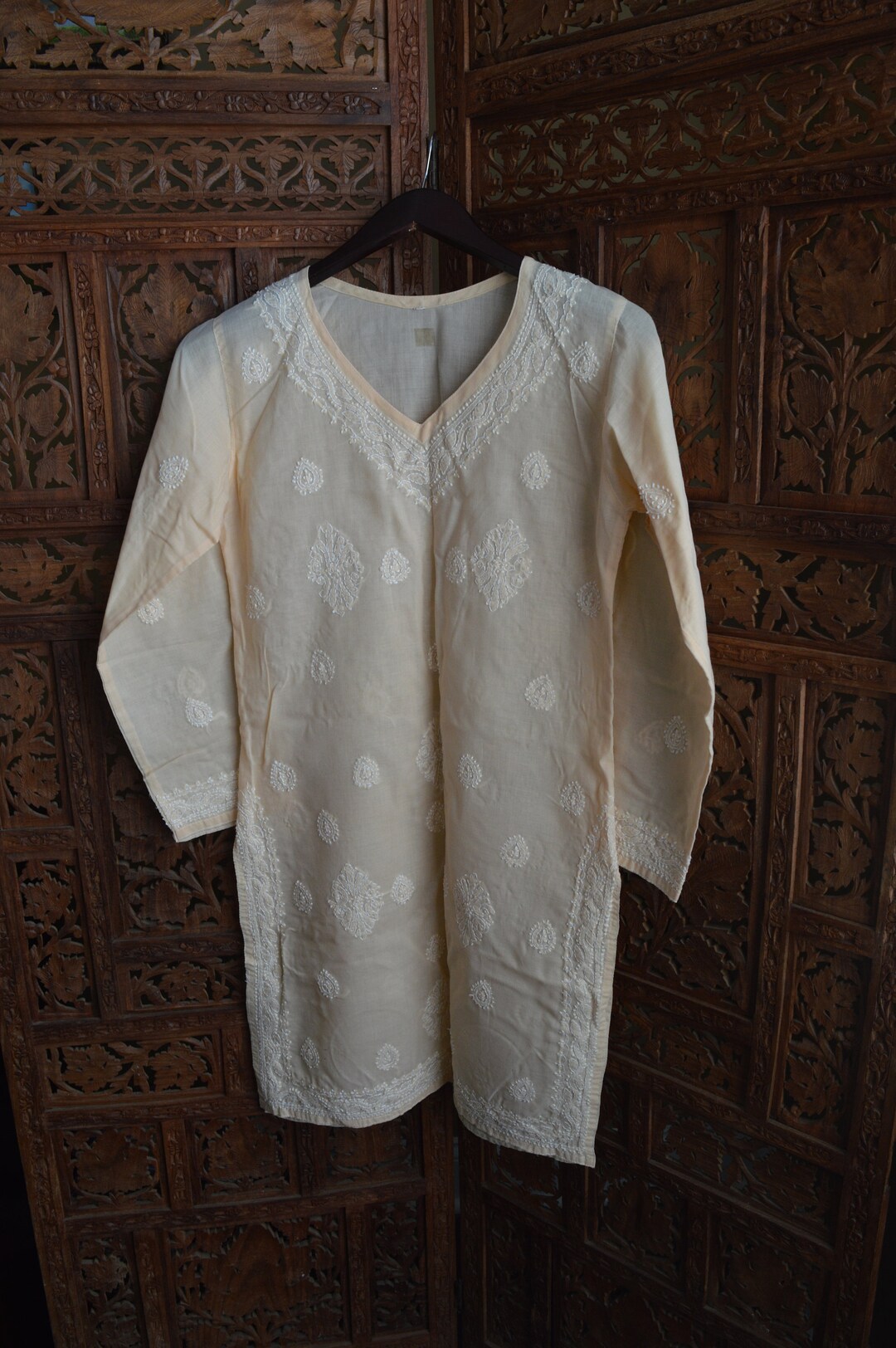 Embroidered Indian Tunic - Long Sleeve Embroidered Shirt - Cotton ...