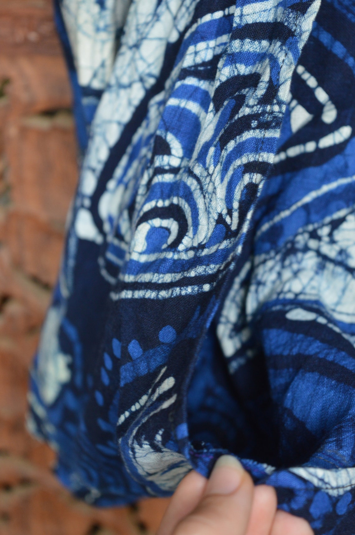 Batik Crop Jacket Vintage Crop Top Tie Front Top | Etsy