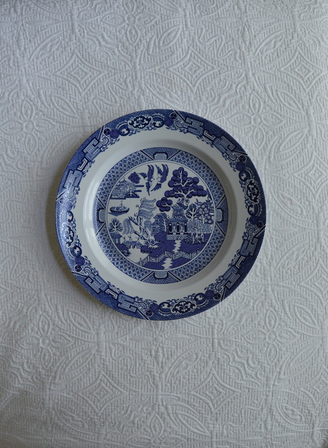 Blue Willow Platter - Large Blue & White Platter - Large Round Wall ...