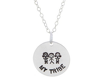 Stick Figures Necklace - Etsy