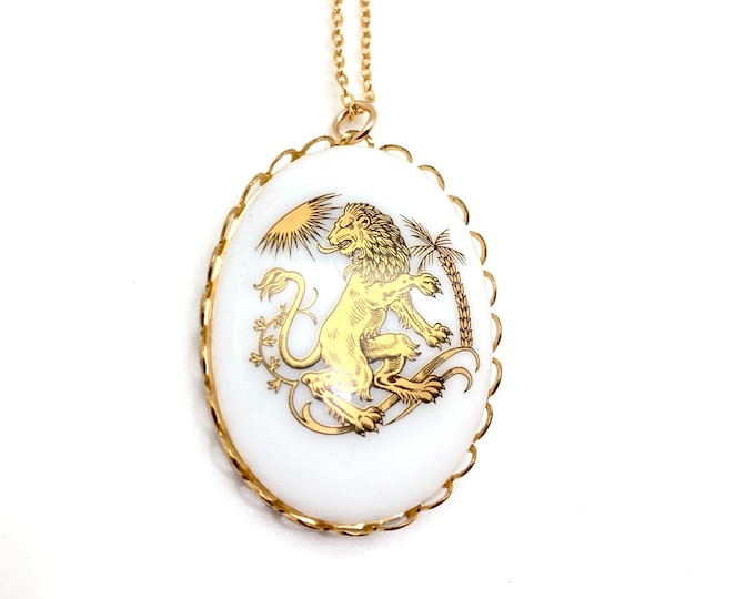 Vintage Leo Pendant on Chain, Cool Large Leo Charm, Boho Zodiac ...