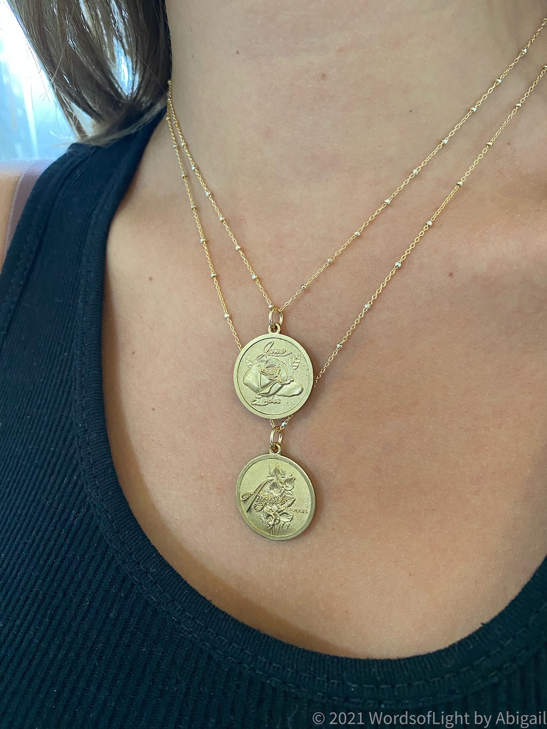 Vintage Flower of the Month Charm Necklace, Birth Month Flower Charms ...