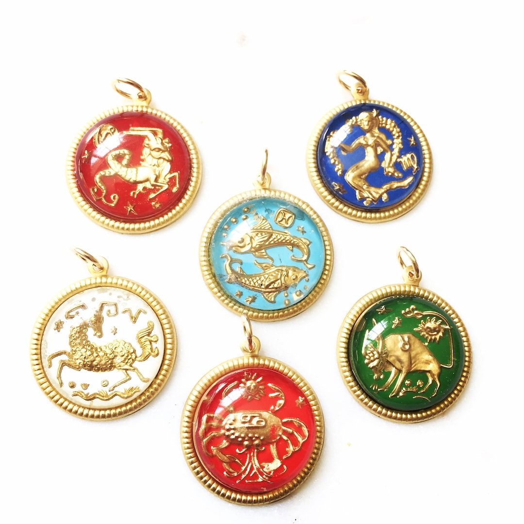 Vintage Zodiac Necklace Vintage Astrological Sign Horoscope Zodiac ...