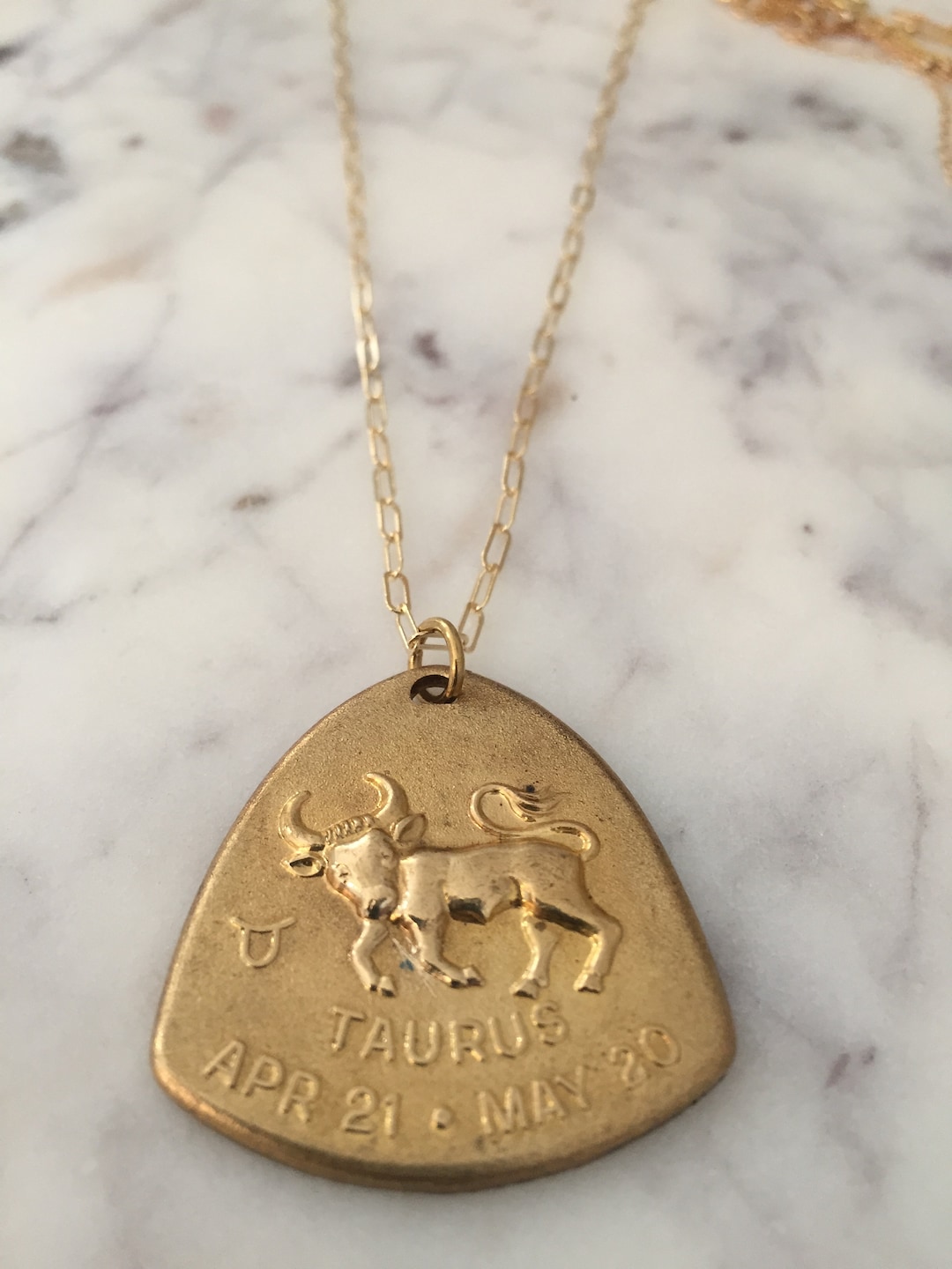 Vintage Taurus Charm Taurus Necklace Vintage Taurus Necklace Vintage ...