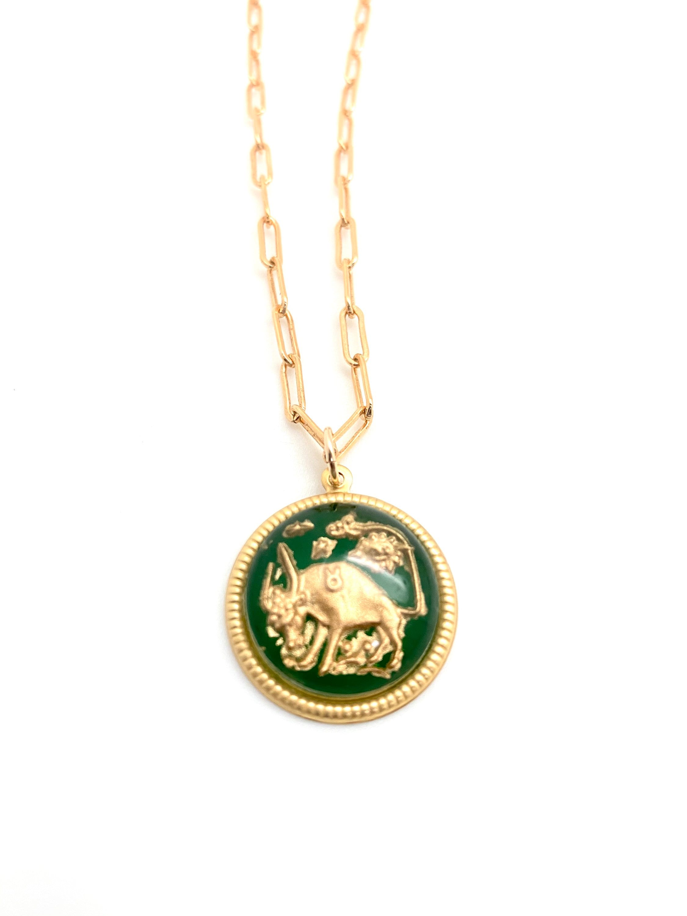 Vintage Taurus Charm Boho Horoscope Glass Taurus Zodiac - Etsy