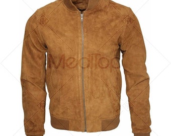 Men Vintage Jacket Custom Made Tan Brown Real Suede Leather - Etsy