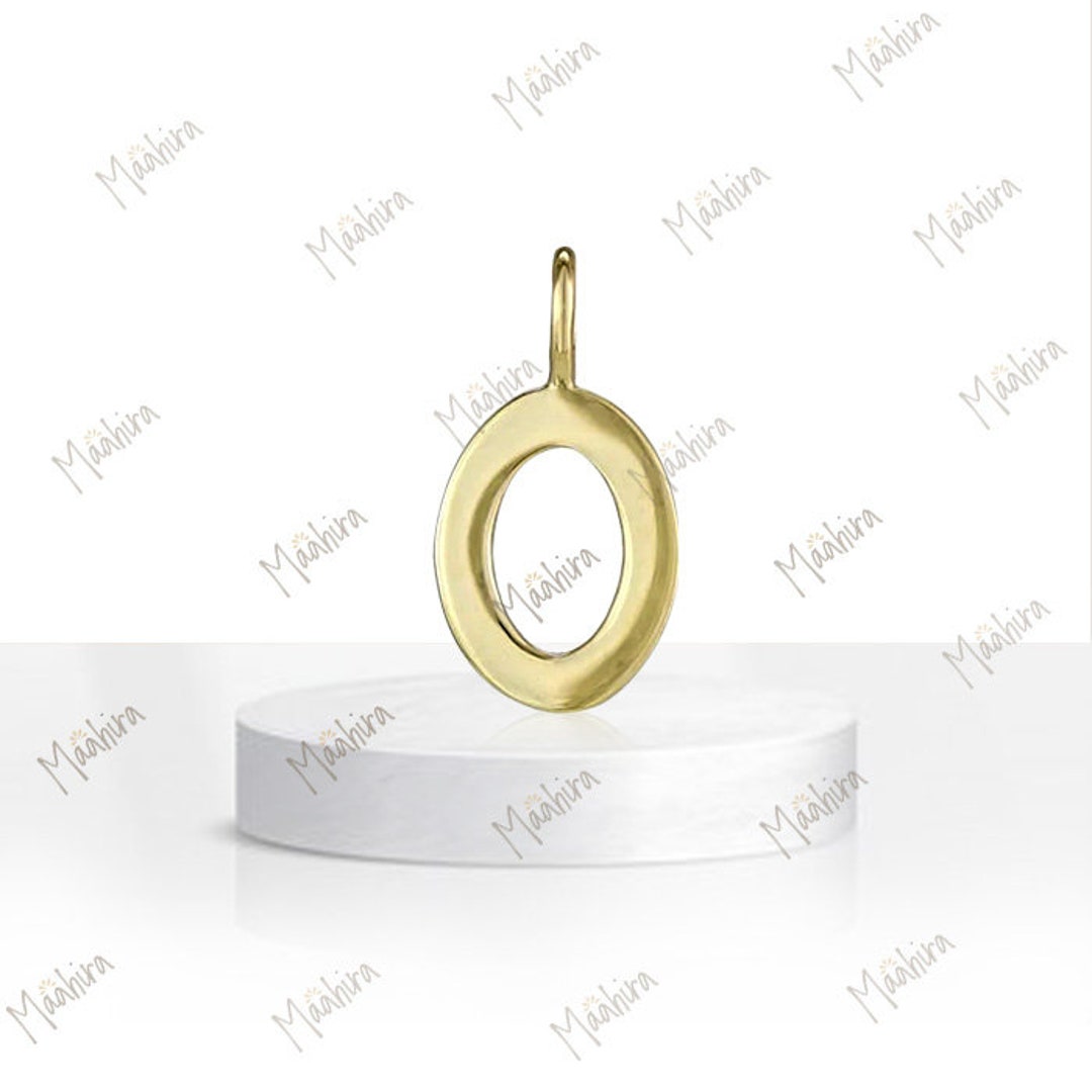 14k Yellow Gold Letter Charm O Initial O Custom Gold Letters Letter ...