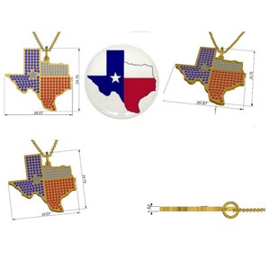 14k Yellow Gold Diamond Texas Map Charm, State Pride , Luxury Fine ...