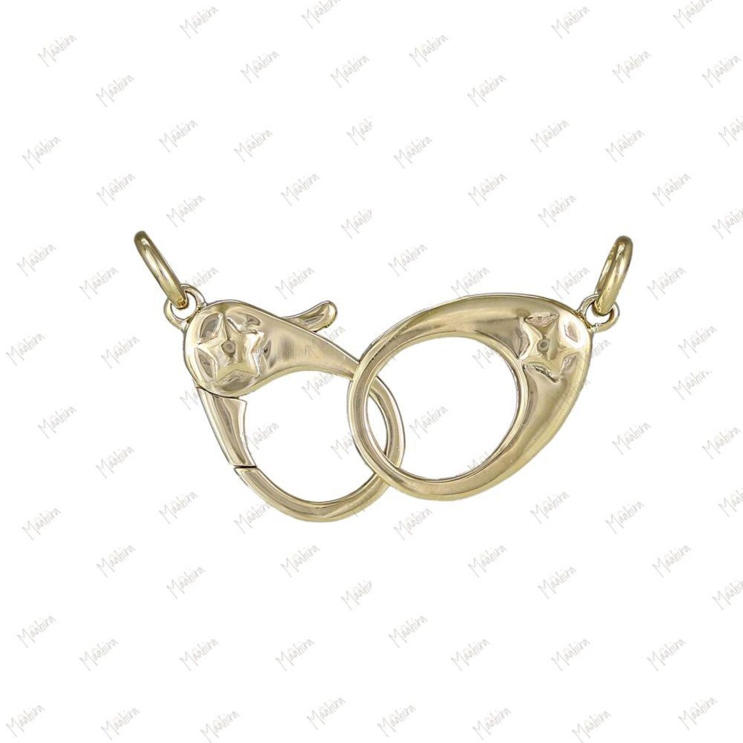 14k Yellow Gold Diamond Handcuff Clasp Charm: Jewelry Enhancer - Etsy