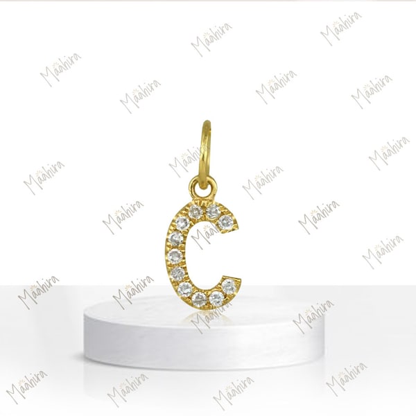 Initial C Charm - Etsy