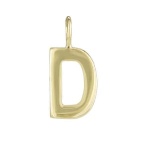 14k Solid Gold Letter D Charm 8mm (JR 3mm), Initial Letter Charm ...