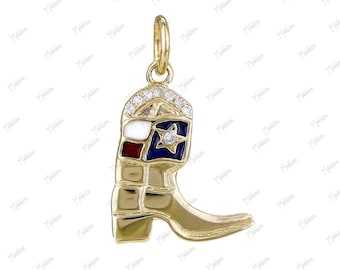 Vintage 14k Gold Cowboy Cowgirl Boot Charm / Pendant Necklace - Etsy