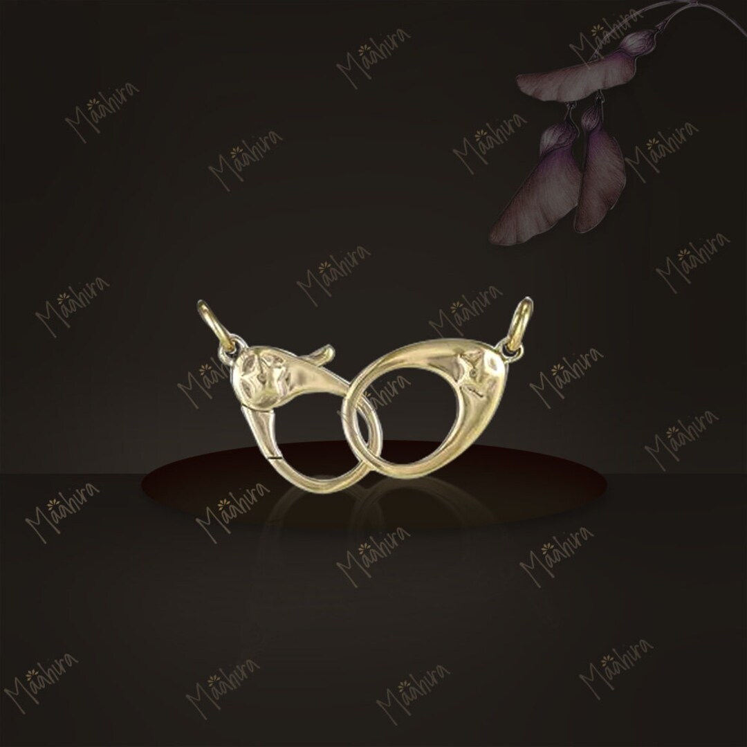 14k Yellow Gold Diamond Handcuff Clasp Charm, Handcuff Charm, Handcuff ...