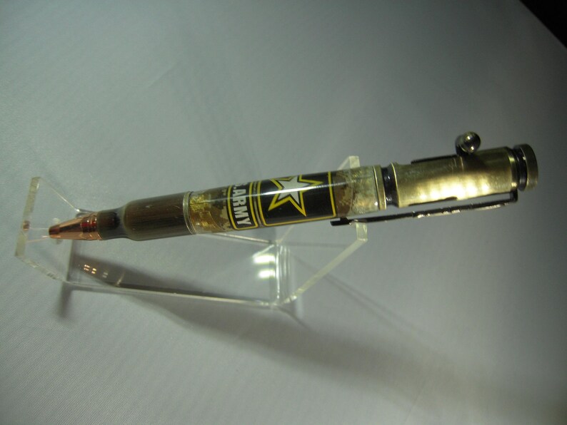 US Army Logo Bolt Action Ballpoint Pen With Antique Bronze Metal ...