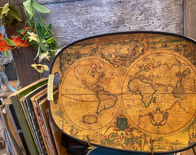 Old World Map Tray ~ Vintage Serving Tray ~ Geographical Collectibles ...
