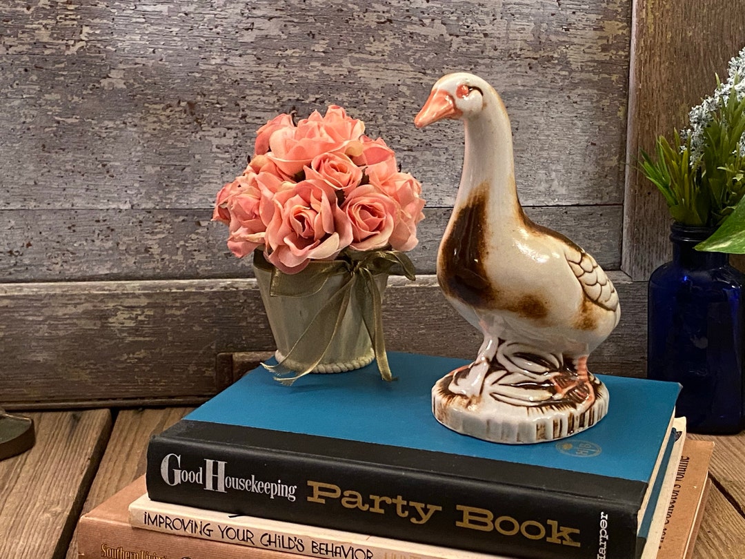 Vintage Goose Ceramic Figurine | Hand Painted in Brazil | Porcelain ...