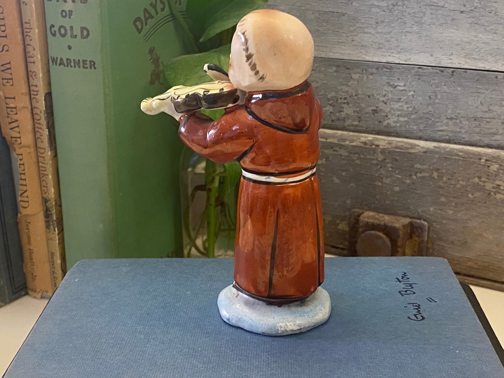 Vintage Violin Playing Monk Figurine | Hand Painted in Japan Musical ...