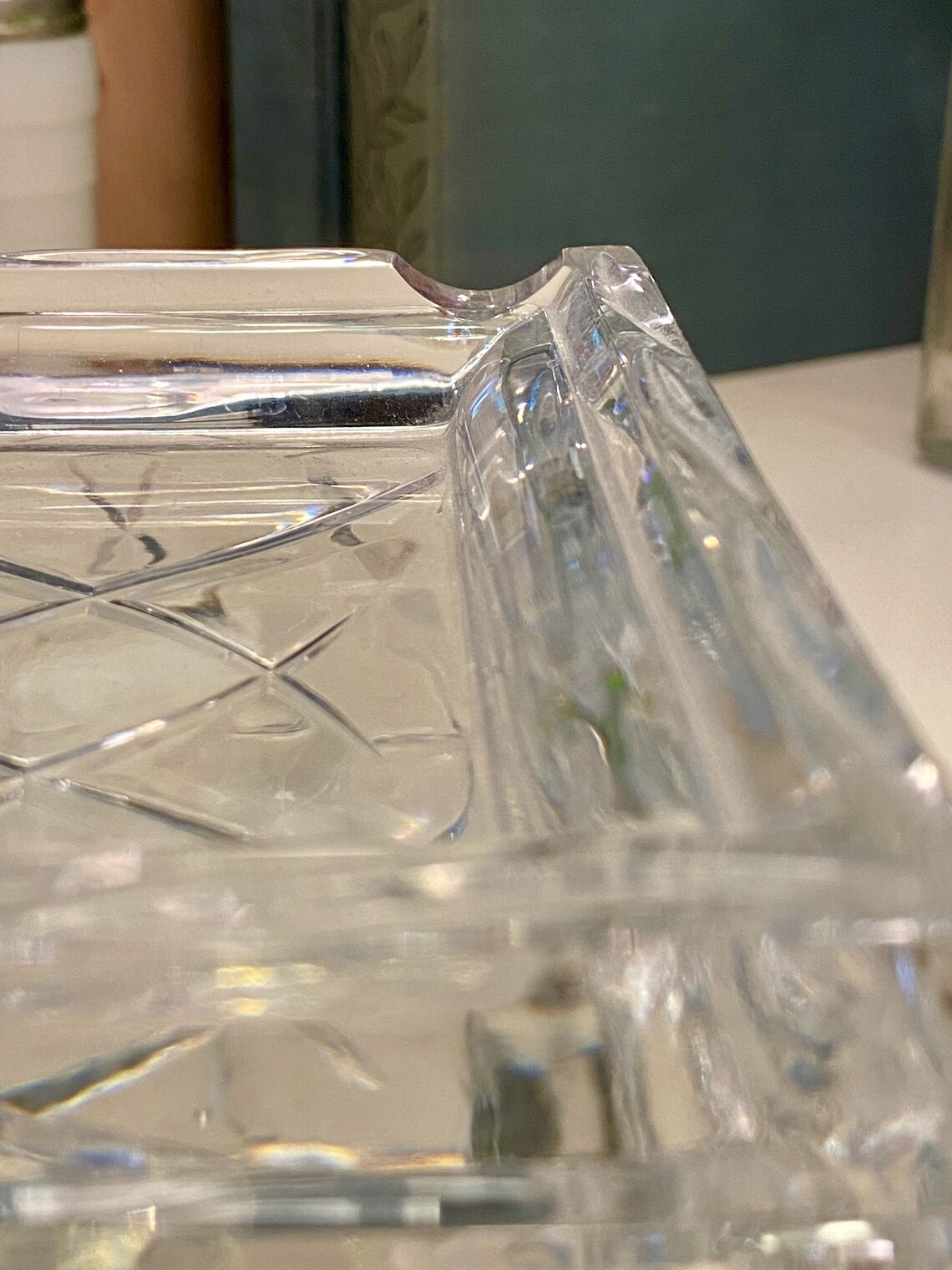Vintage Lead Crystal Cigarette Box Ashtray | Heavy Lidded Glass Box ...