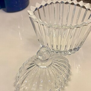 Vintage Crystal Oval Box With Lid by Mikasa Diamond Fire Ribbed Cut ...