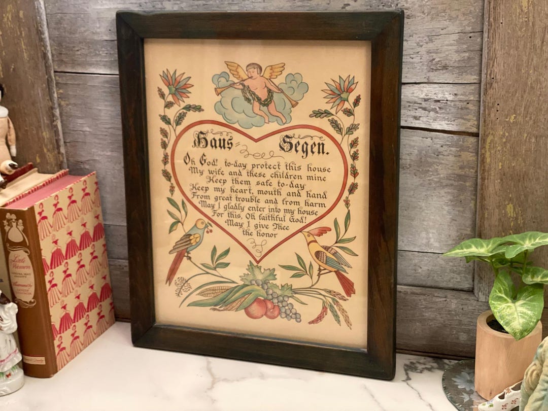 Vintage Early Pennsylvania Dutch House Blessing | Hand Calligraphy Folk ...