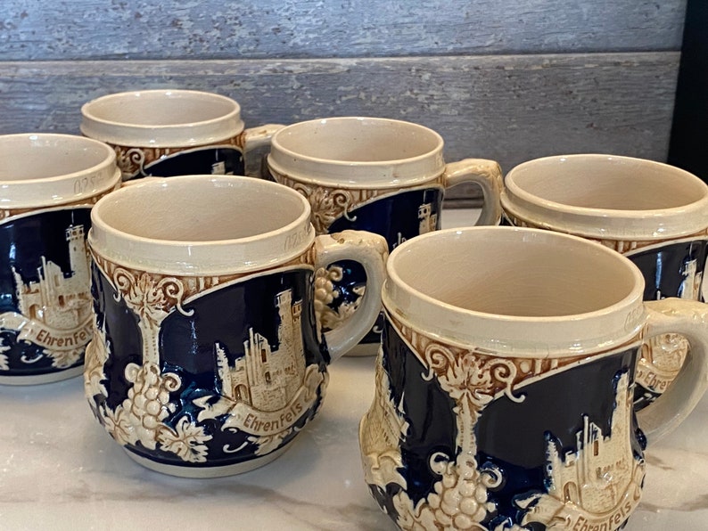Set of Vintage German Mugs | Six Mugs Featuring German Castles and ...