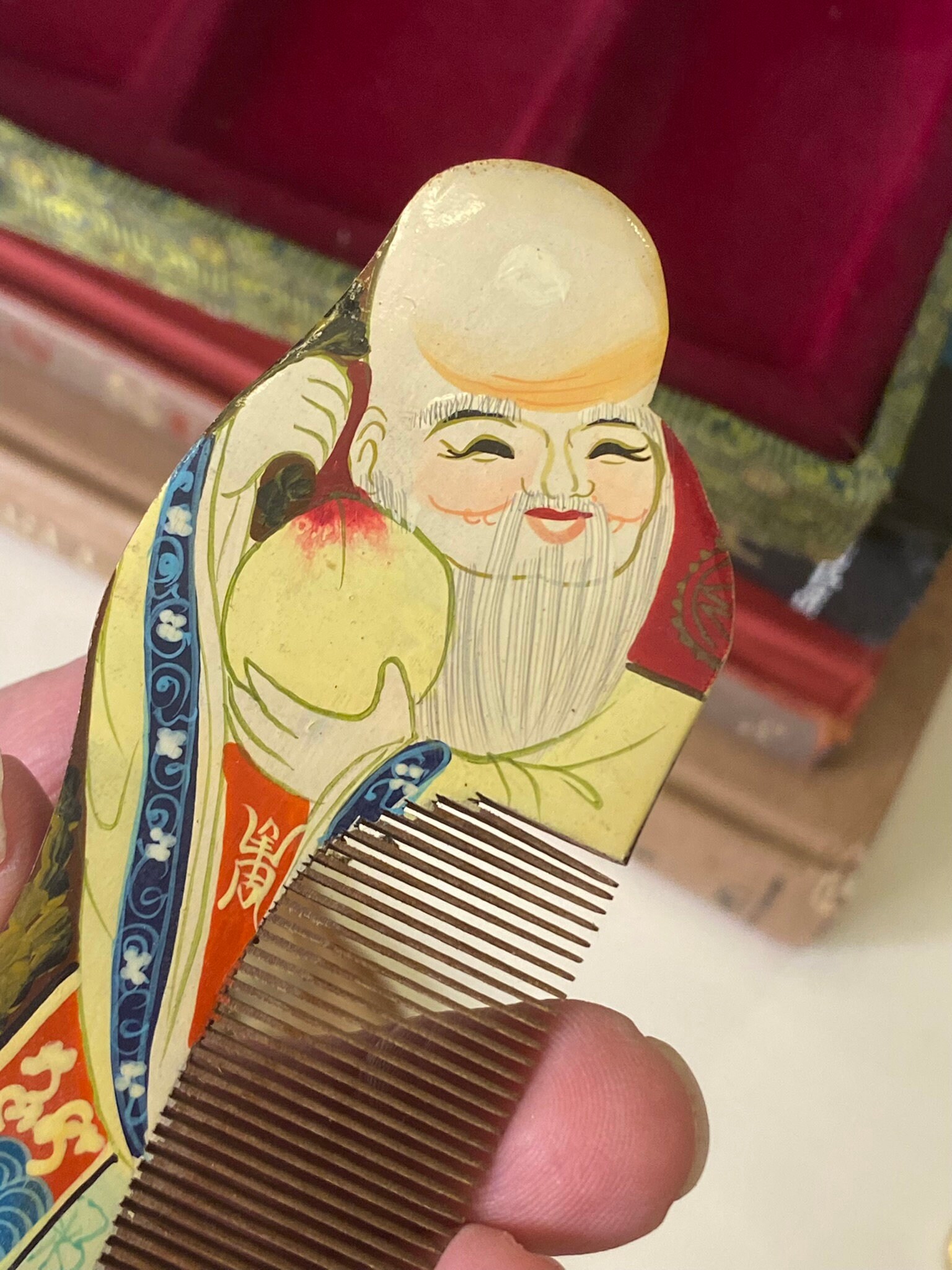 Vintage Hand Painted Chinese Shubi Fine Toothed Combs Gong - Etsy