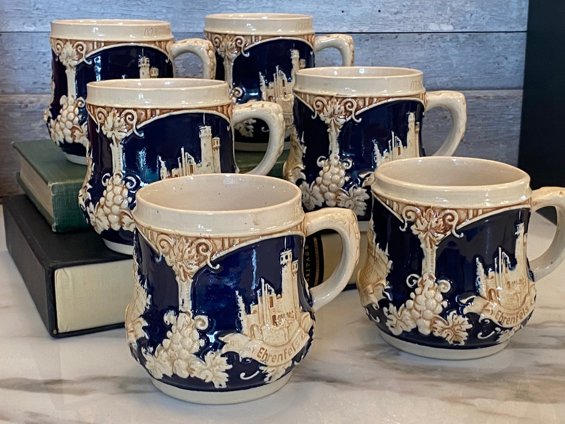 Set of Vintage German Mugs | Six Mugs Featuring German Castles and ...