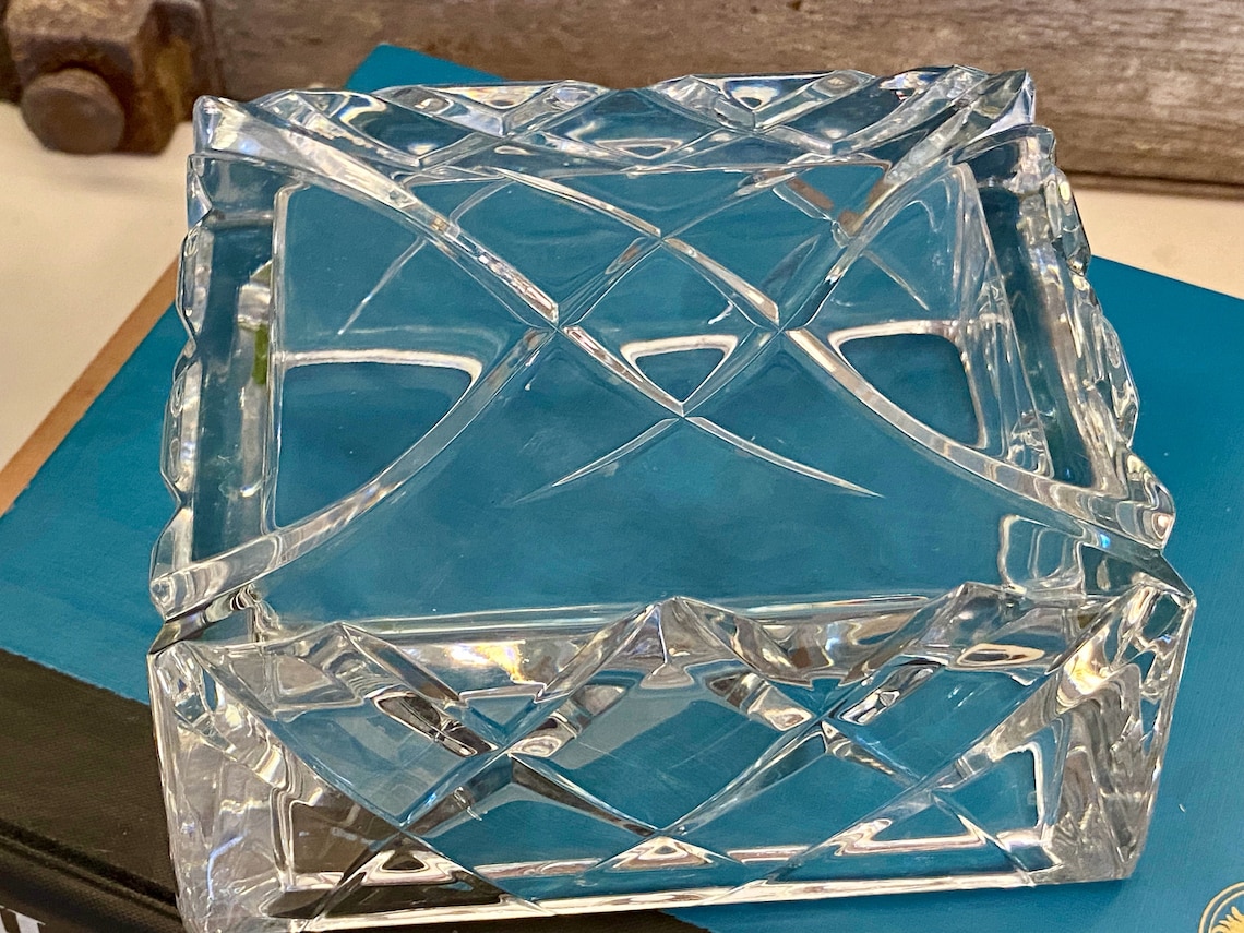 Vintage Lead Crystal Cigarette Box Ashtray Heavy Lidded - Etsy