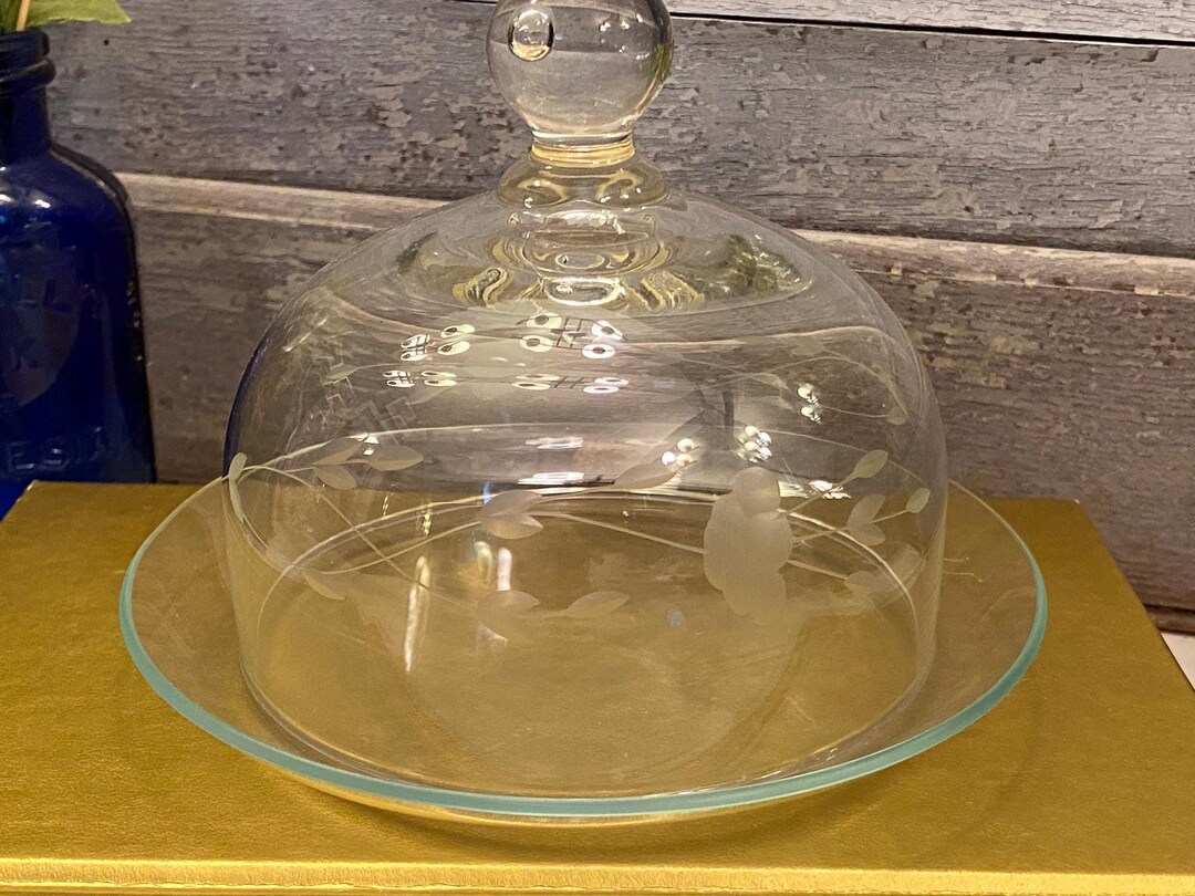 Princess House Heritage Round Covered Butter Dish | Vintage Hand Blown ...