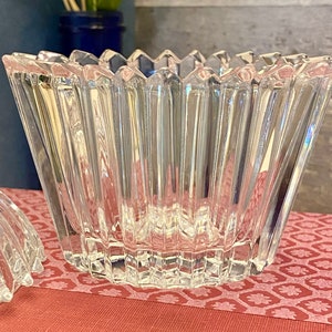 Vintage Crystal Oval Box With Lid by Mikasa Diamond Fire Ribbed Cut ...